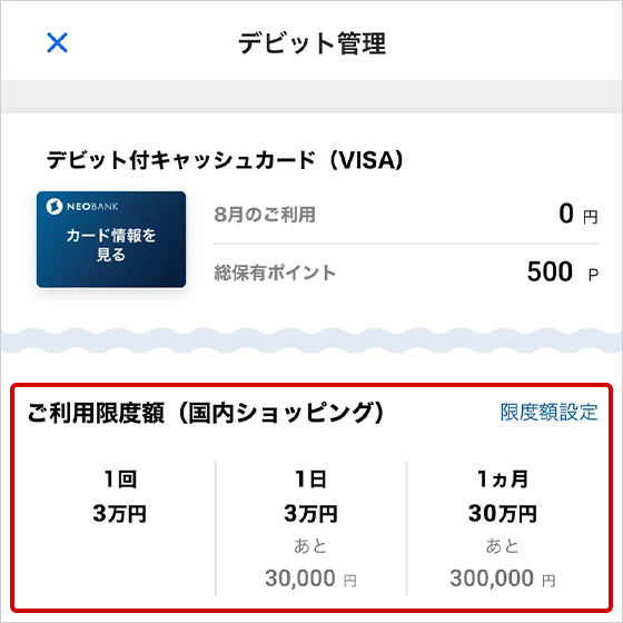 ご利用方法 - ご利用前に | デビットカード | NEOBANK 住信SBIネット銀行